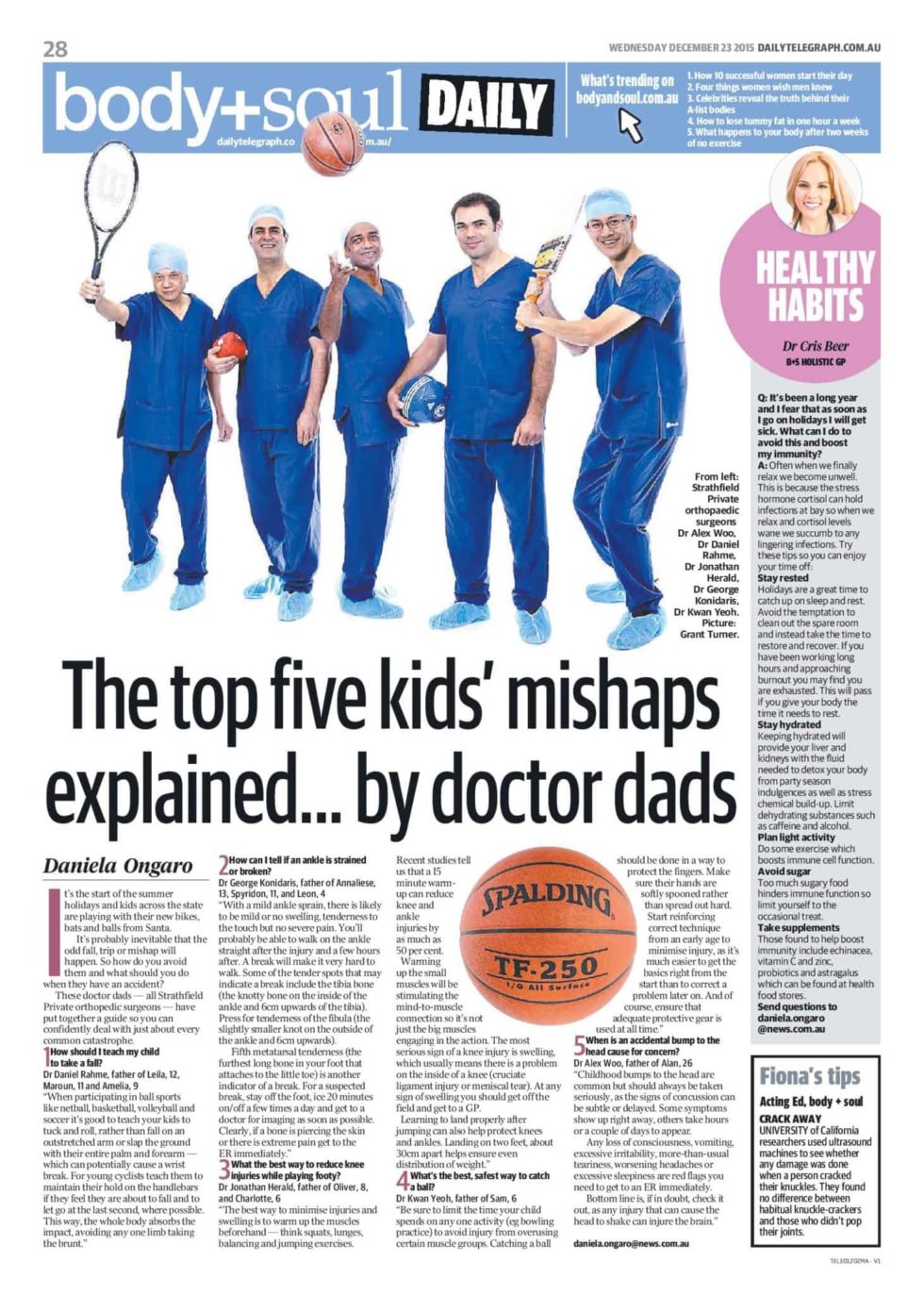 Dr Herald Featured in Body and Soul - Dr Jonathan Herald